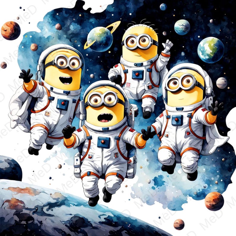 9 PNG Space Minions , Watercolor and Splash Styles, High Resolution PNG ...