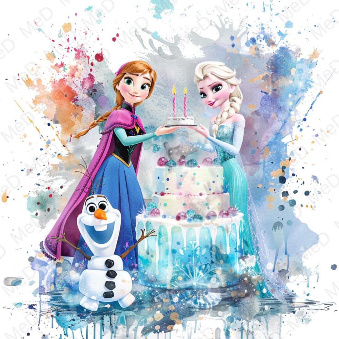 9 PNG Watercolor Cartoon Ice Queen: Splash Art (digital Download) - Etsy