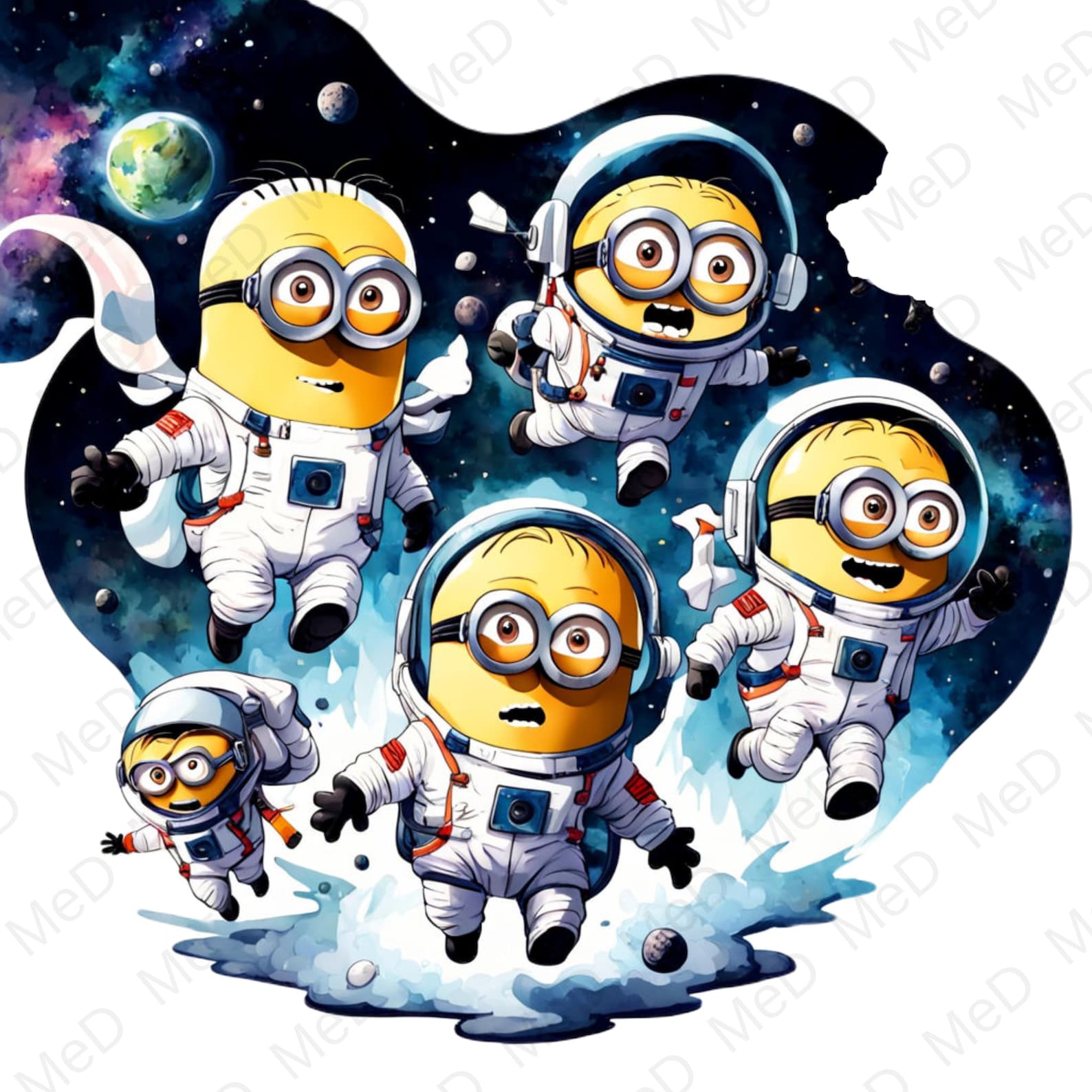 9 PNG Space Minions , Watercolor and Splash Styles, High Resolution PNG ...