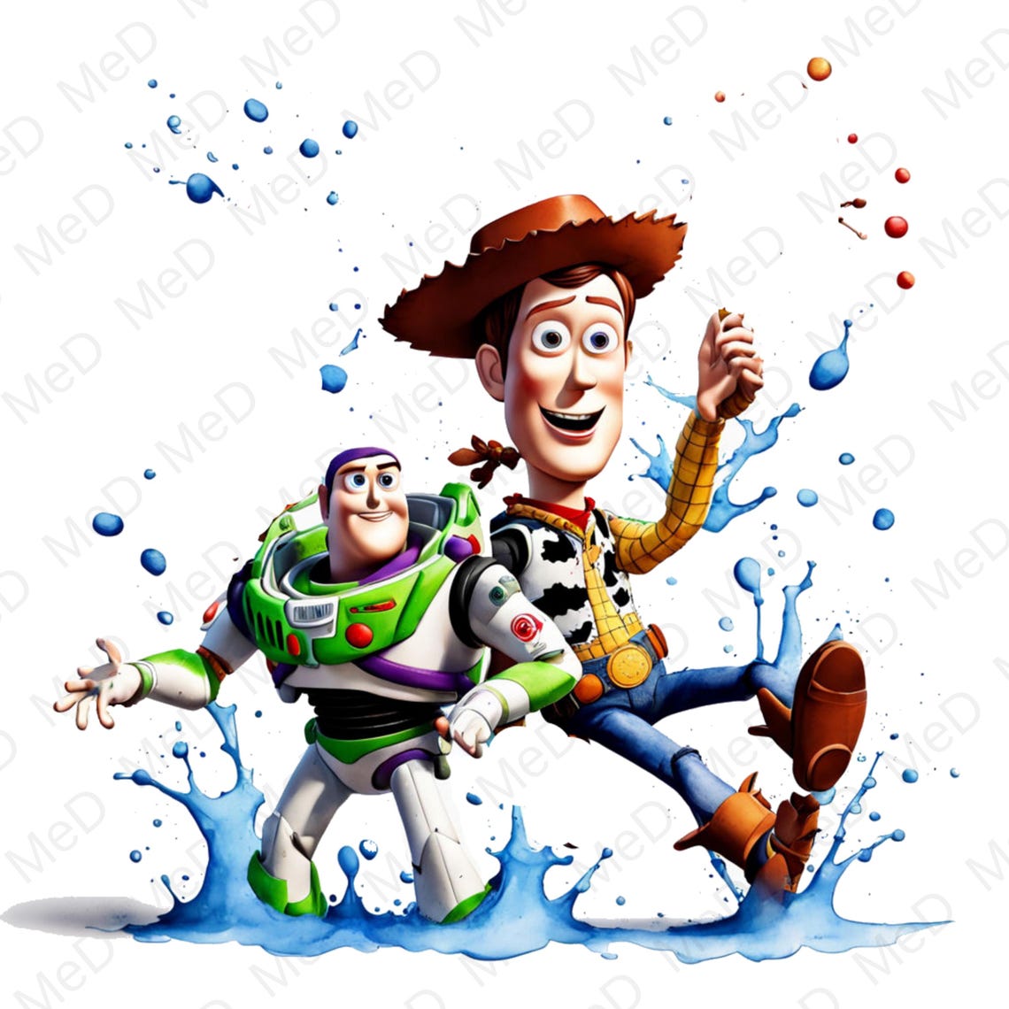 9 PNG Watercolor Cartoon Hero: Splash Art for T-shirts & Mugs (digital ...