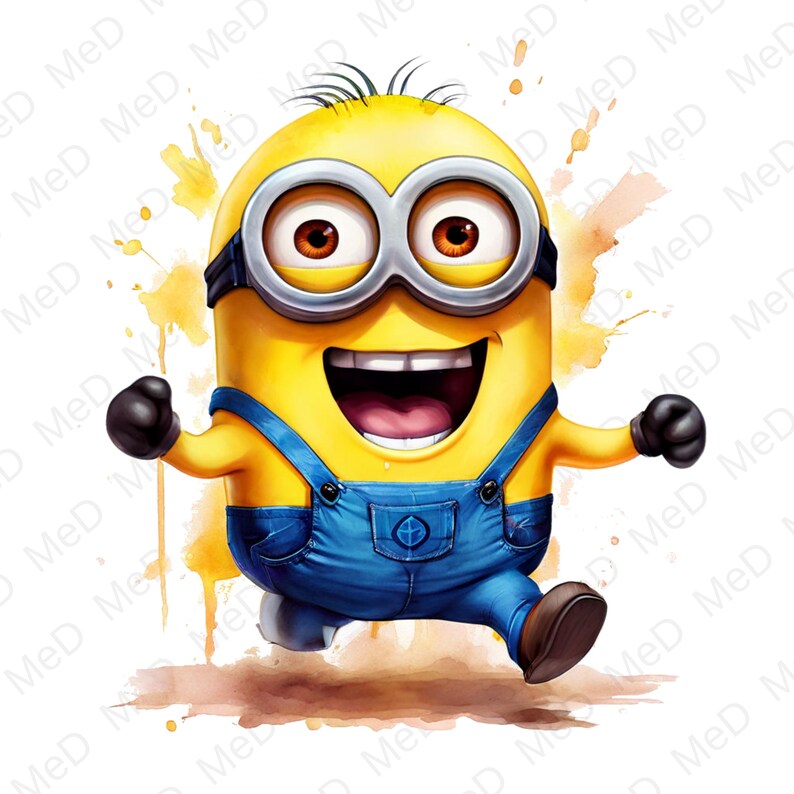 6 PNG Minions, Watercolor and Splash Styles, High Resolution PNG Files ...