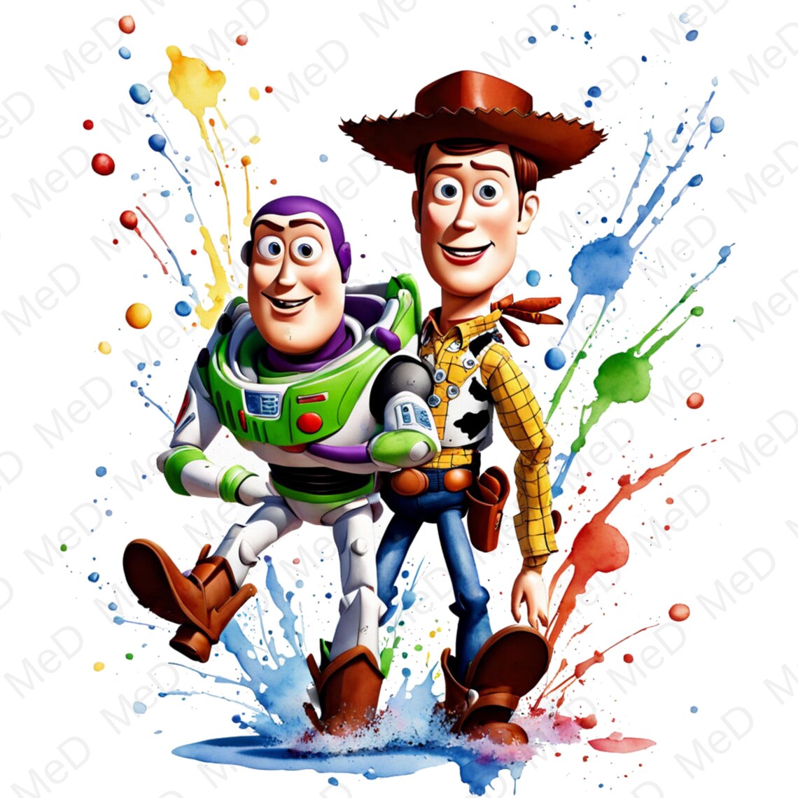 9 PNG Watercolor Cartoon Hero: Splash Art for T-shirts & Mugs (digital ...