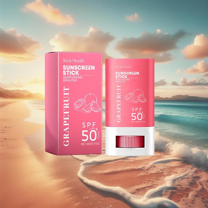 Grapefruit Sunscreen Stick, SPF 50 All Light Dry Solid Isolation ...