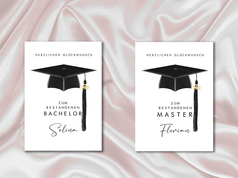 Bachelor Abitur Master Doctor Exam Graduation Personalized Folding Card ...