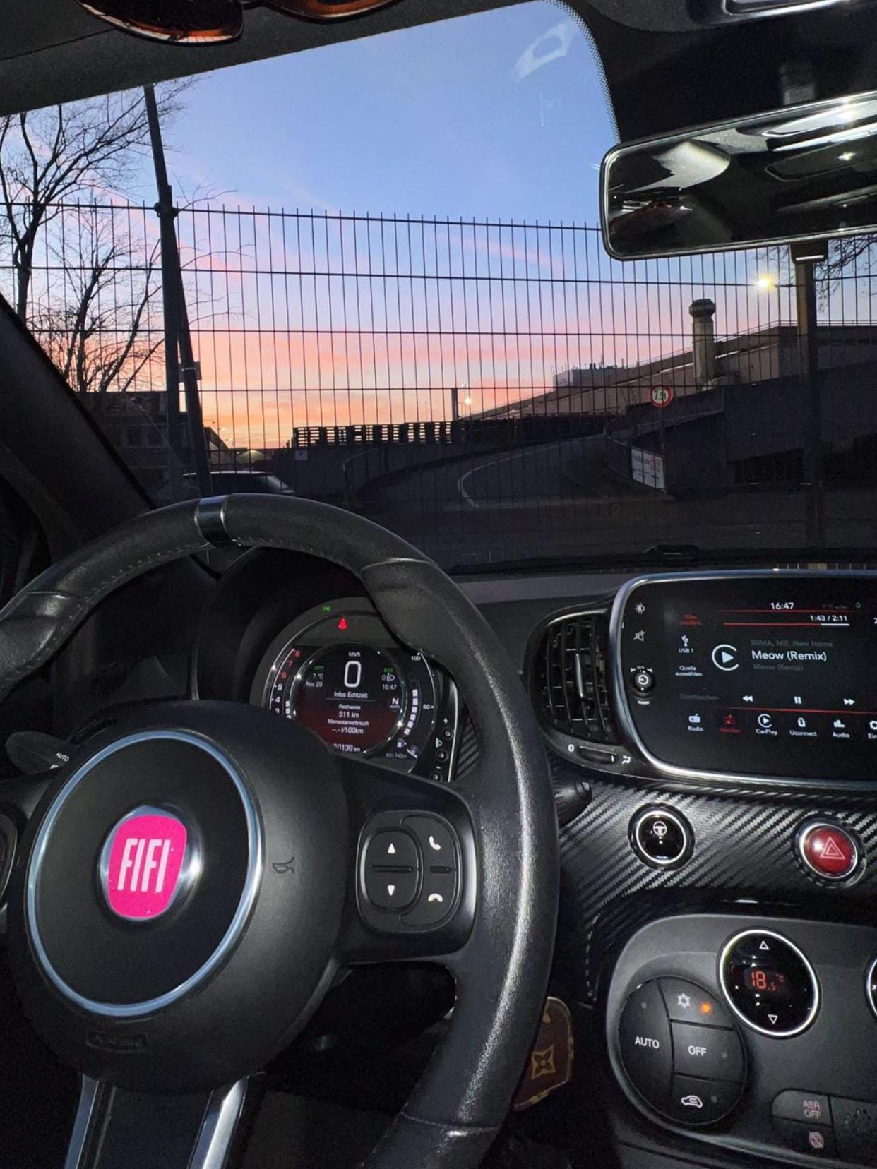 Fifi Car Sticker Fiat 500 Emblem Pink Black - Etsy
