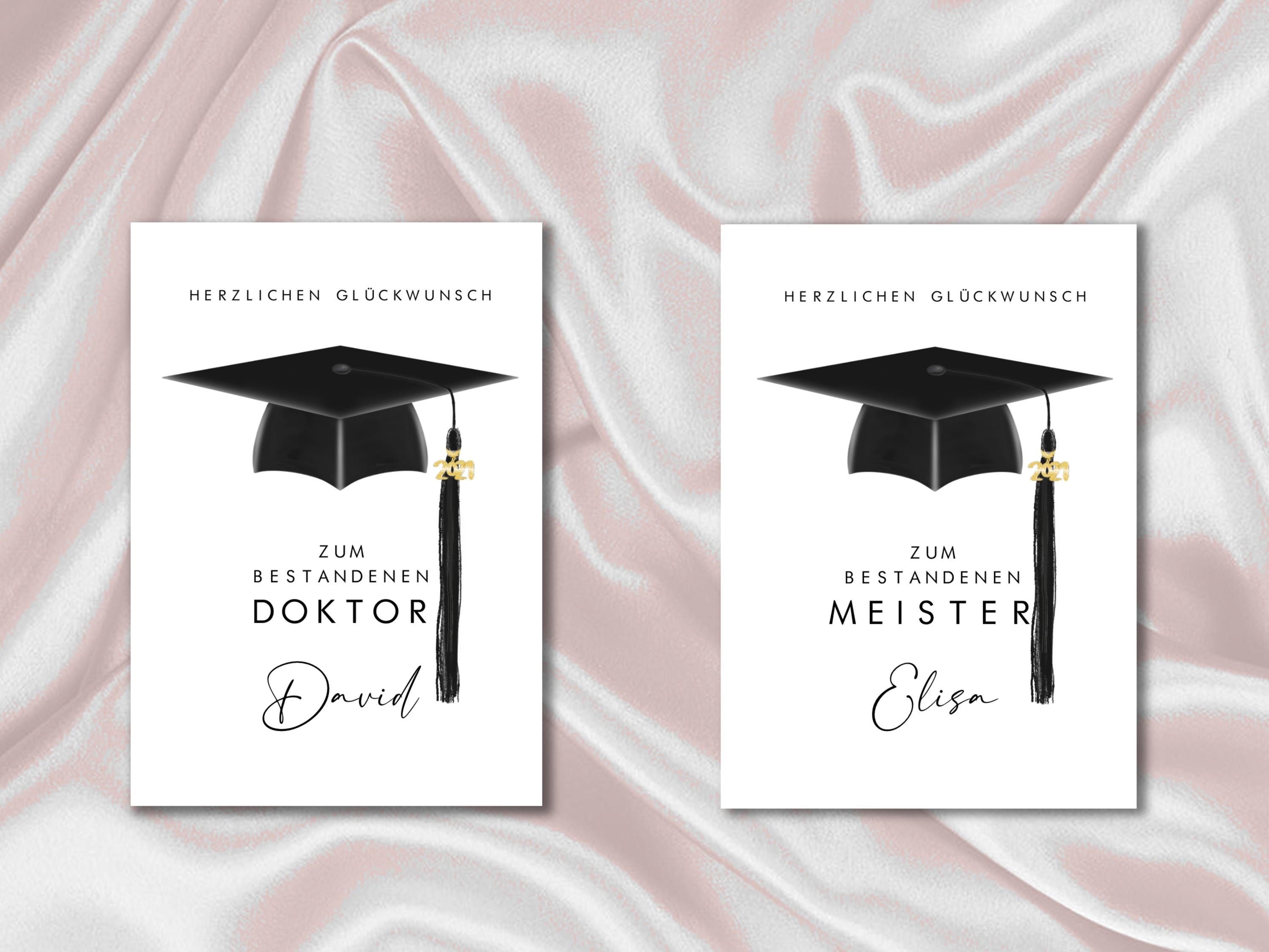 Bachelor Abitur Master Doctor Exam Graduation Personalized Folding Card ...