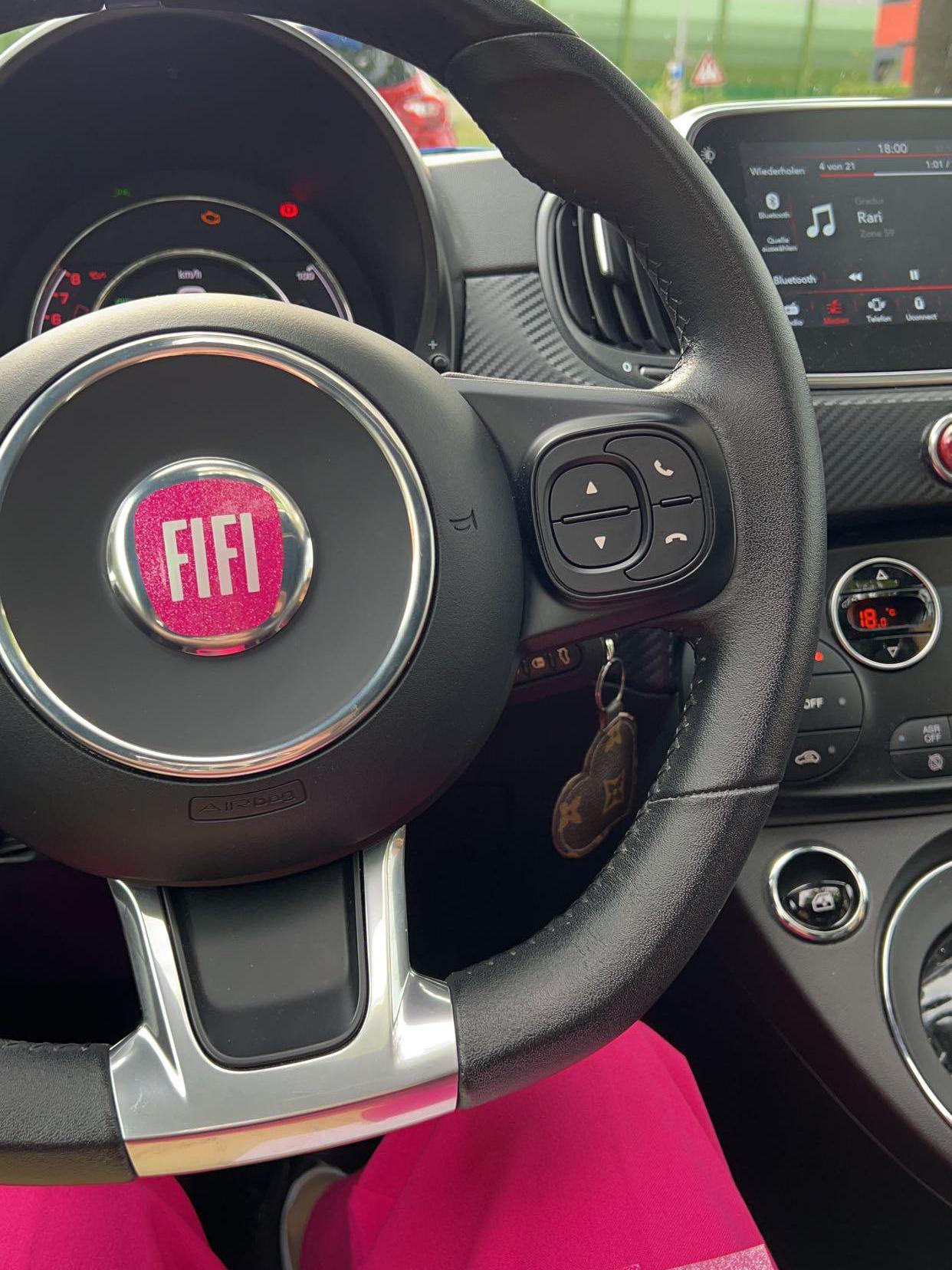 Fifi Car Sticker Fiat 500 Emblem Pink Black - Etsy