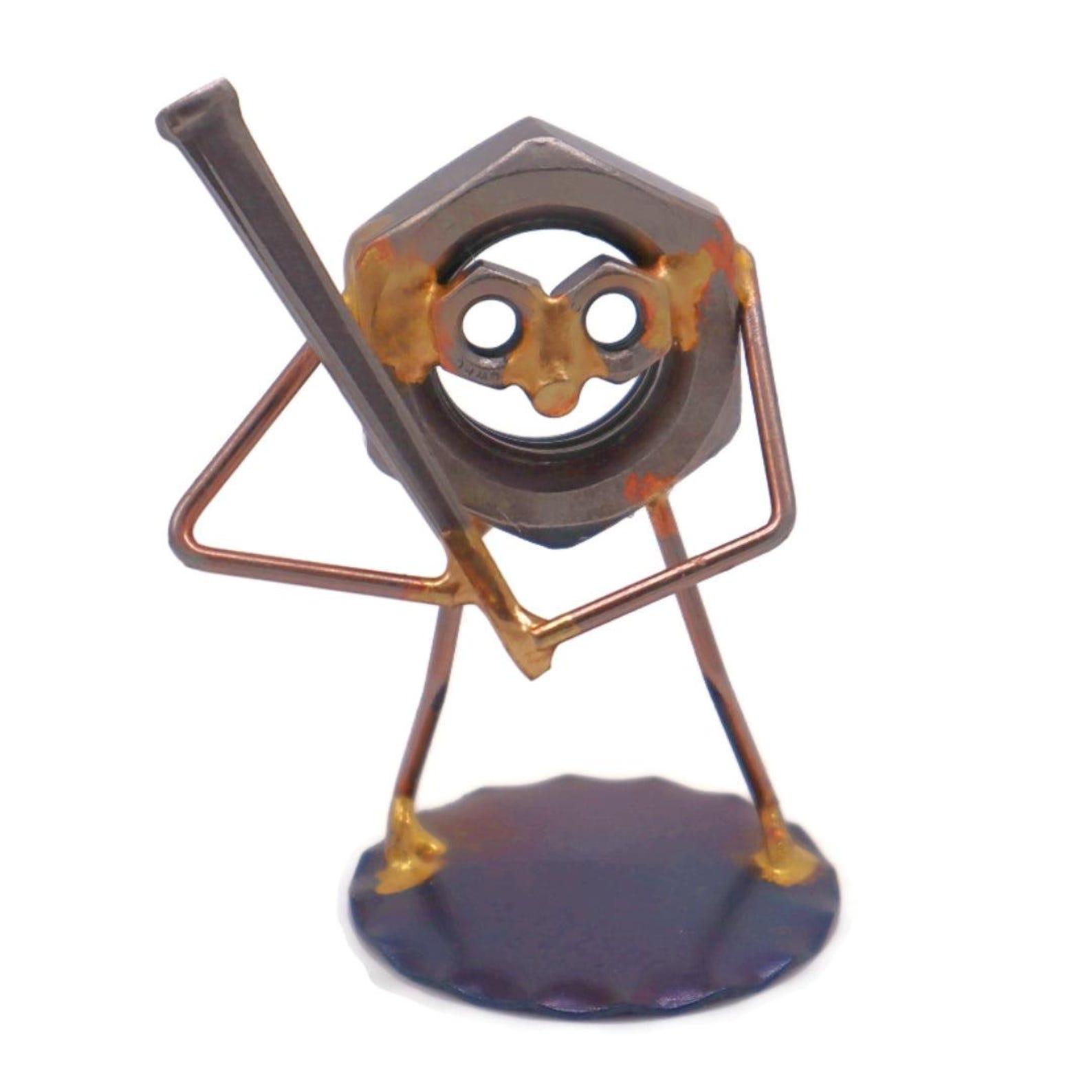 Hand-brazed Baseball Nut Sculpture: Metal Art Figurine - Etsy