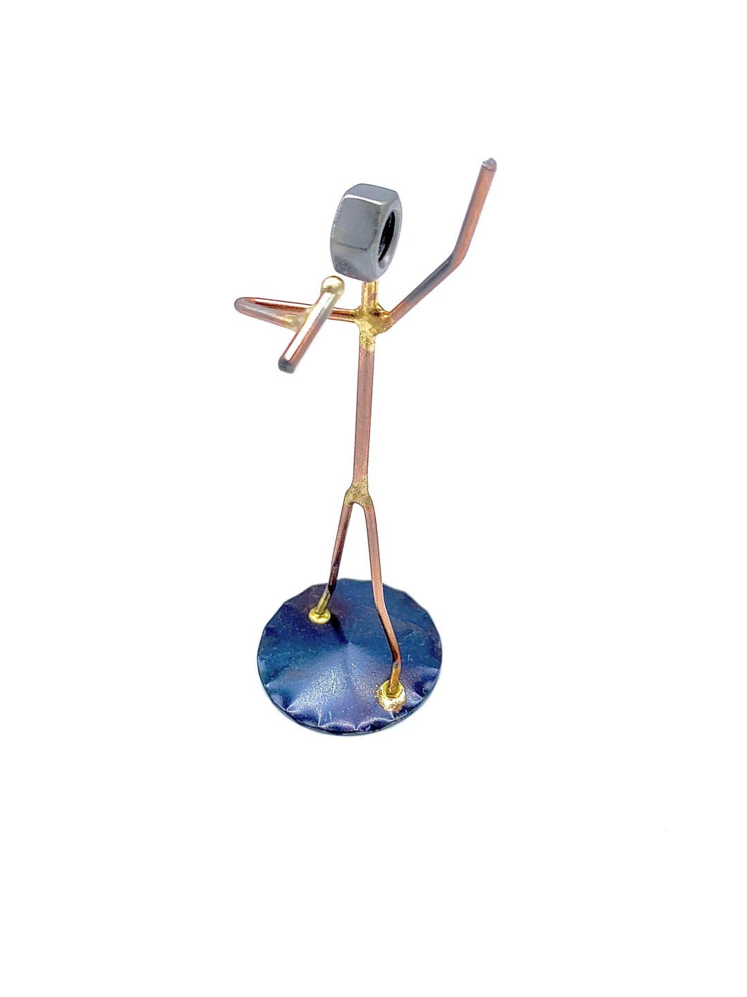 Hand-brazed Metal Singer Figurine: Nut Art Sculpture - Etsy