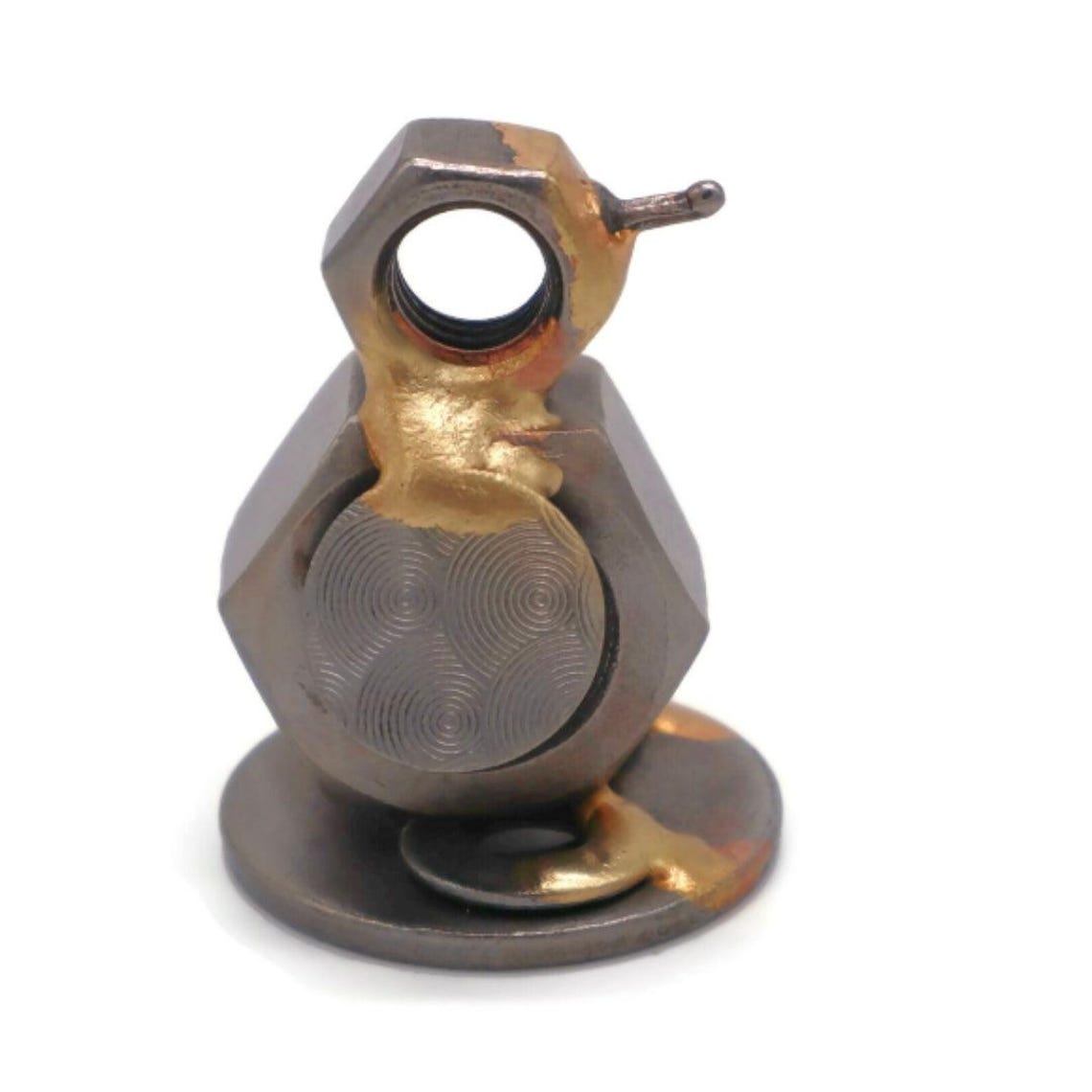 Handmade Scrap Metal Penguin Sculpture: Recycled Art Figurine - Etsy