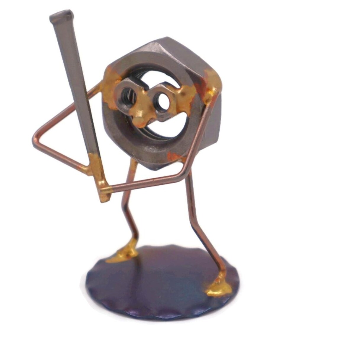 Hand-brazed Baseball Nut Sculpture: Metal Art Figurine - Etsy