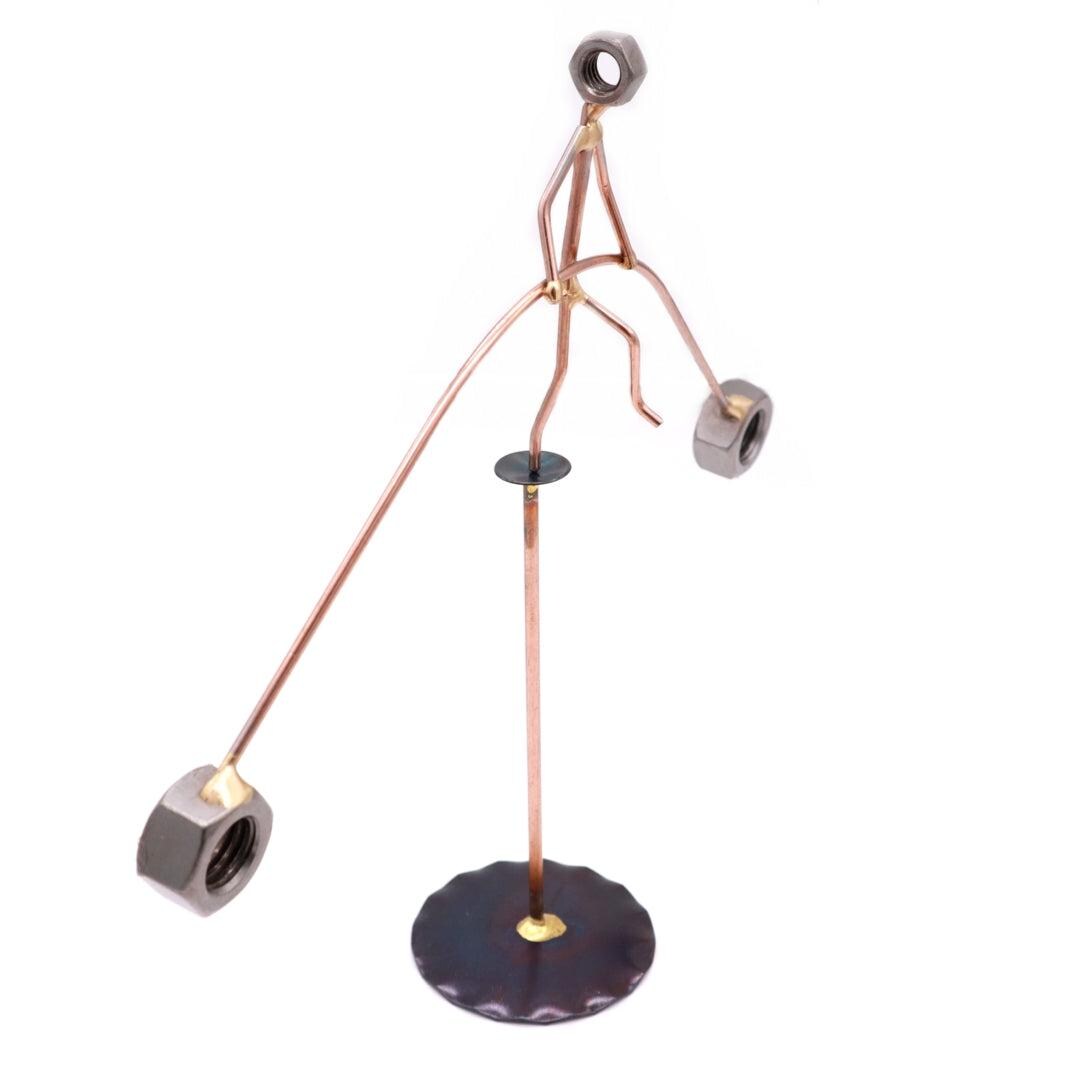 Balanced Man Metal Sculpture: Brazed Nut & Steel Figurine - Etsy Canada