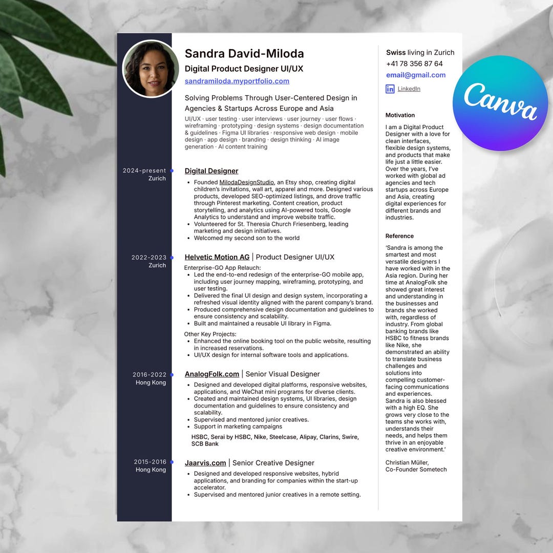 Modèle de CV moderne avec photo, CV créatifs de designer professionnel ...