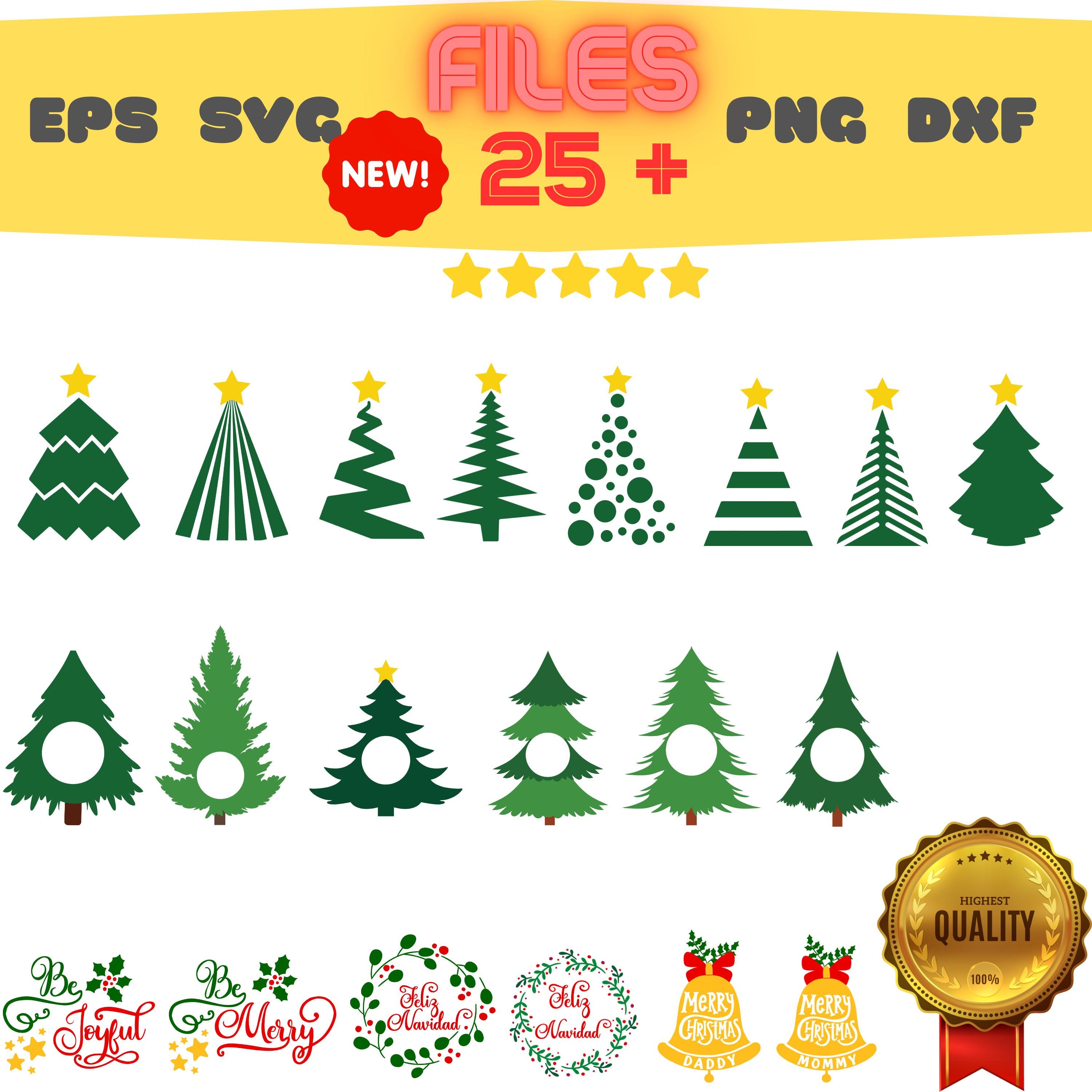 Christmas Tree PNG SVG DXF Bundle, Christmas Tree, Xmas Tree Svg, Pine ...