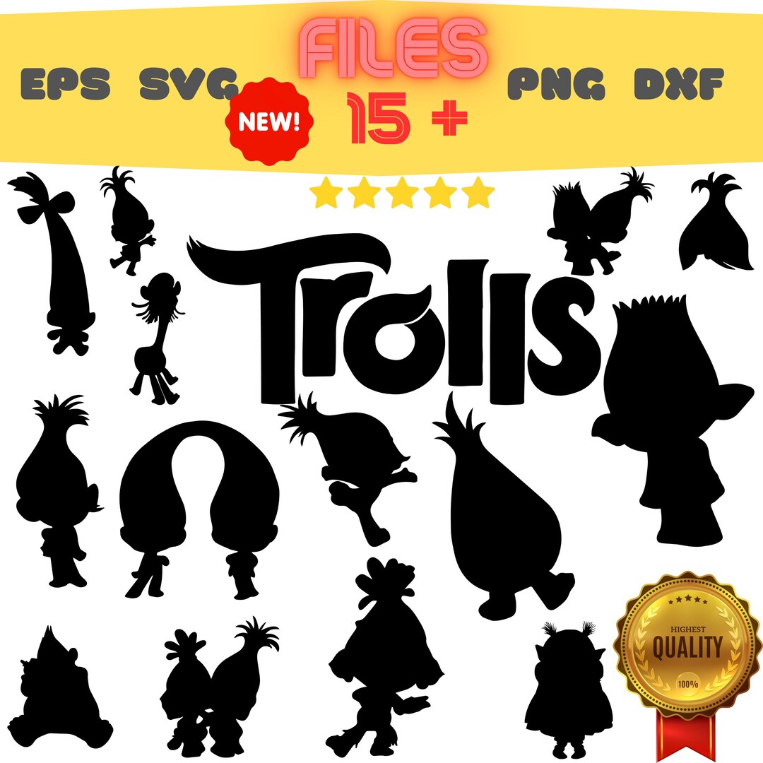 Trolls Svg Mega Bundle, Trolls Png, Trolls Clipart Bundle, Trolls Svg ...
