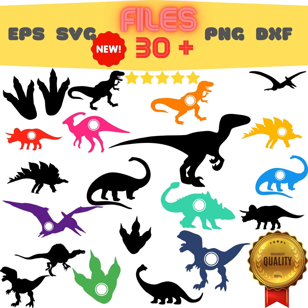 Dinosaur SVG Bundle, T-rex SVG, Dinosaur Clipart, Dinosaur Silhouette ...