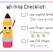 K-2 Writing Checklist Poster for the Classroom - Etsy
