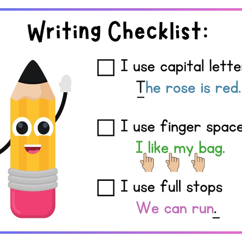 Writing Checklist Visual - Etsy