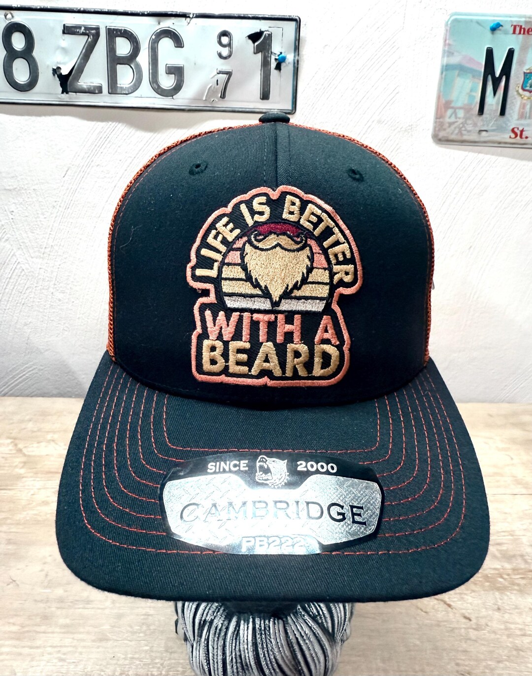 Life is Better With A Beard Patch Cap, Funny Trucker Hat for Bearded ...