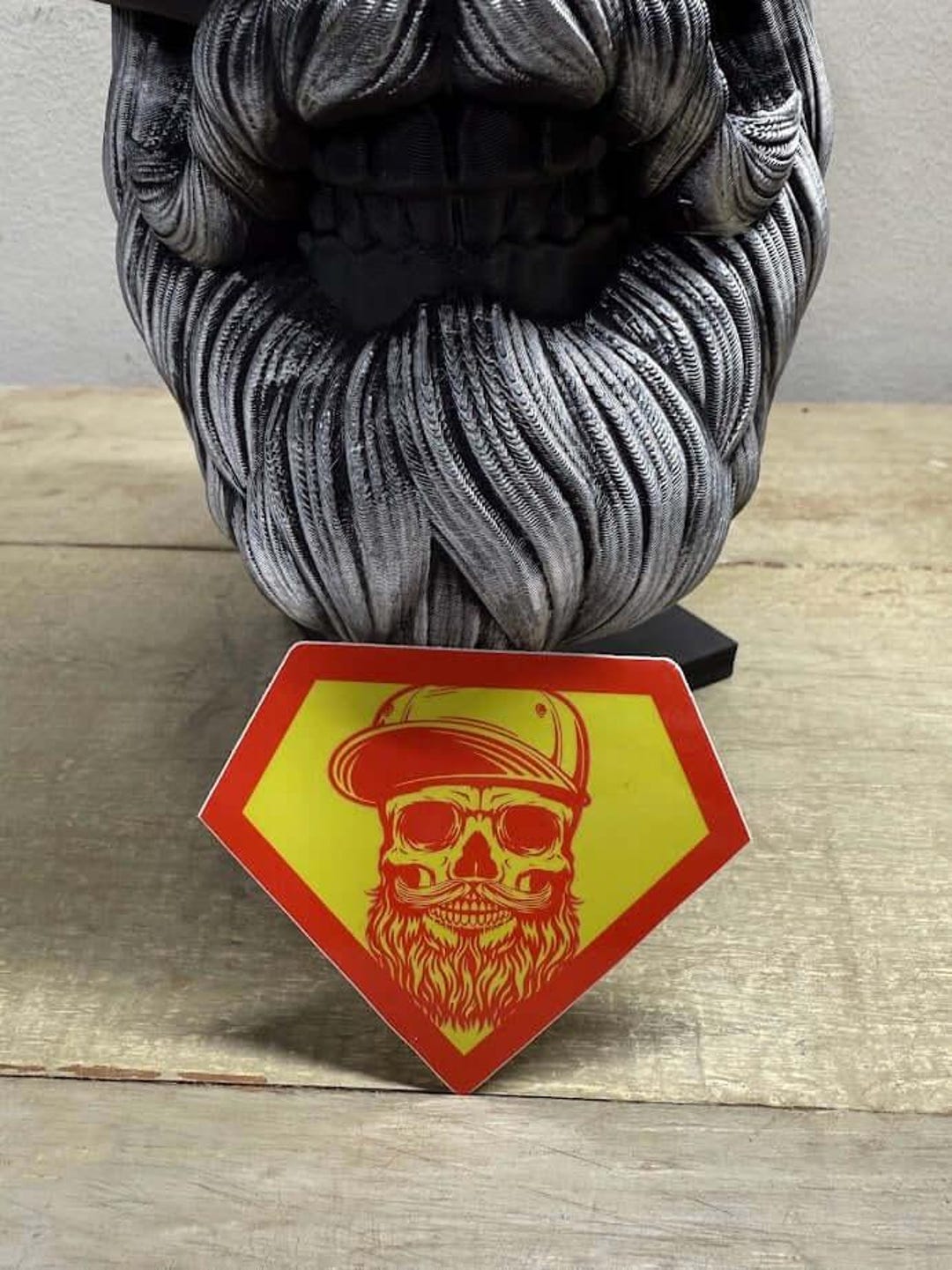Super Beard Man Sticker 3 Inches - Etsy