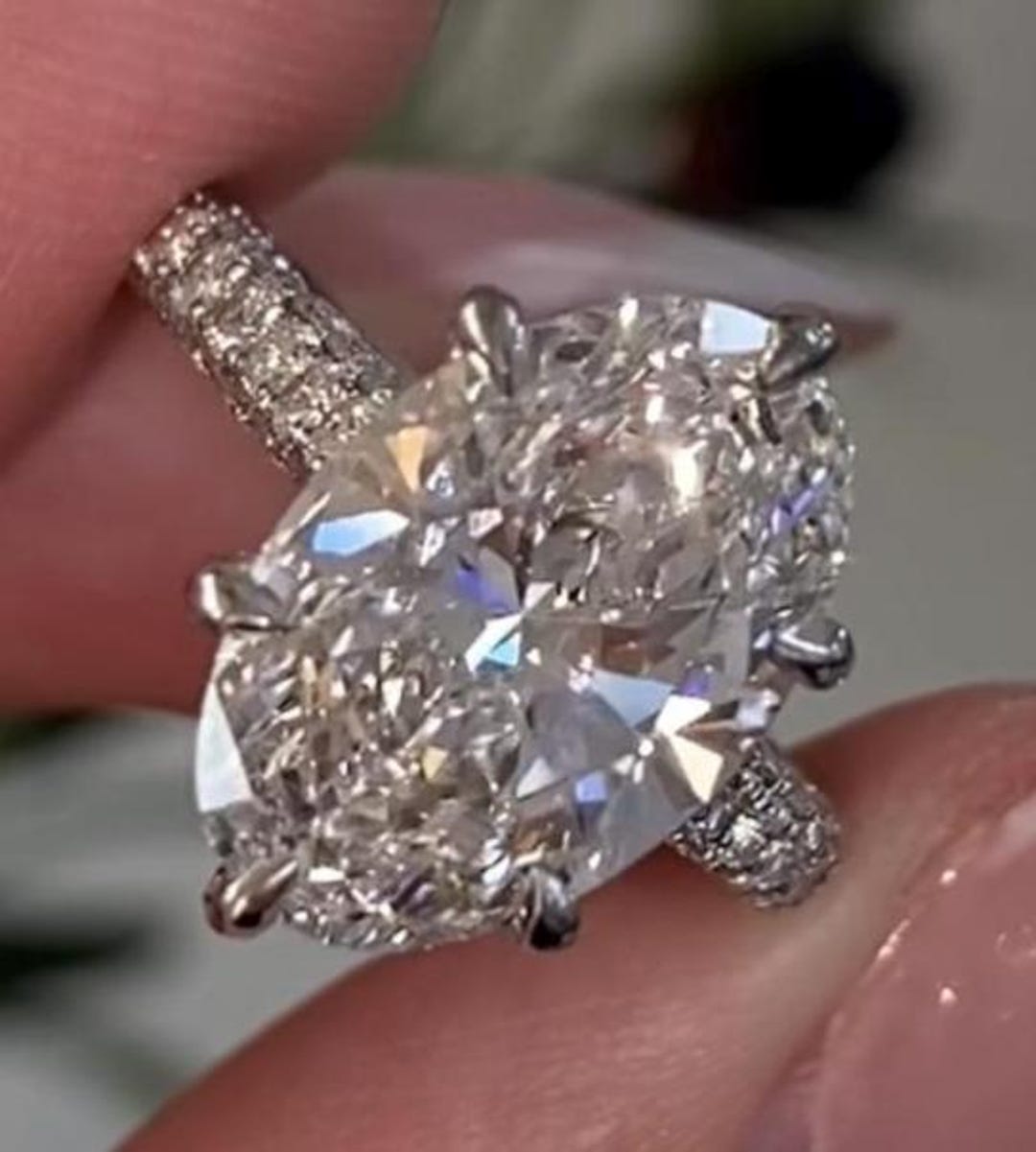 6 Claw Prong 3D Cathedral Bespoke Engagement Ring, Custom Moissanite ...