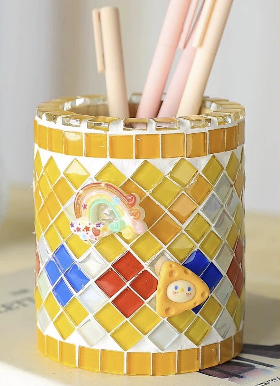 DIY Mosaic Pen Holder Kit: Arts and Crafts Home Decor (8x10cm) - Etsy
