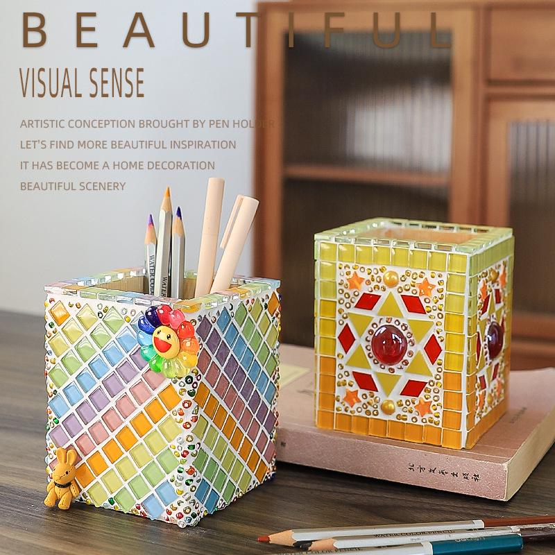DIY Mosaic Pen Holder Kit: Arts and Crafts Home Decor (8x10cm) - Etsy
