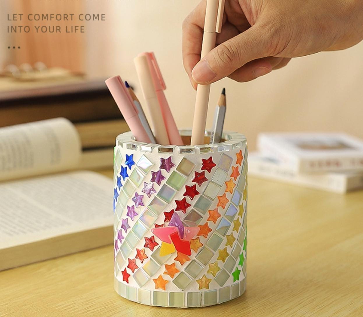 DIY Mosaic Pen Holder Kit: Arts and Crafts Home Decor (8x10cm) - Etsy