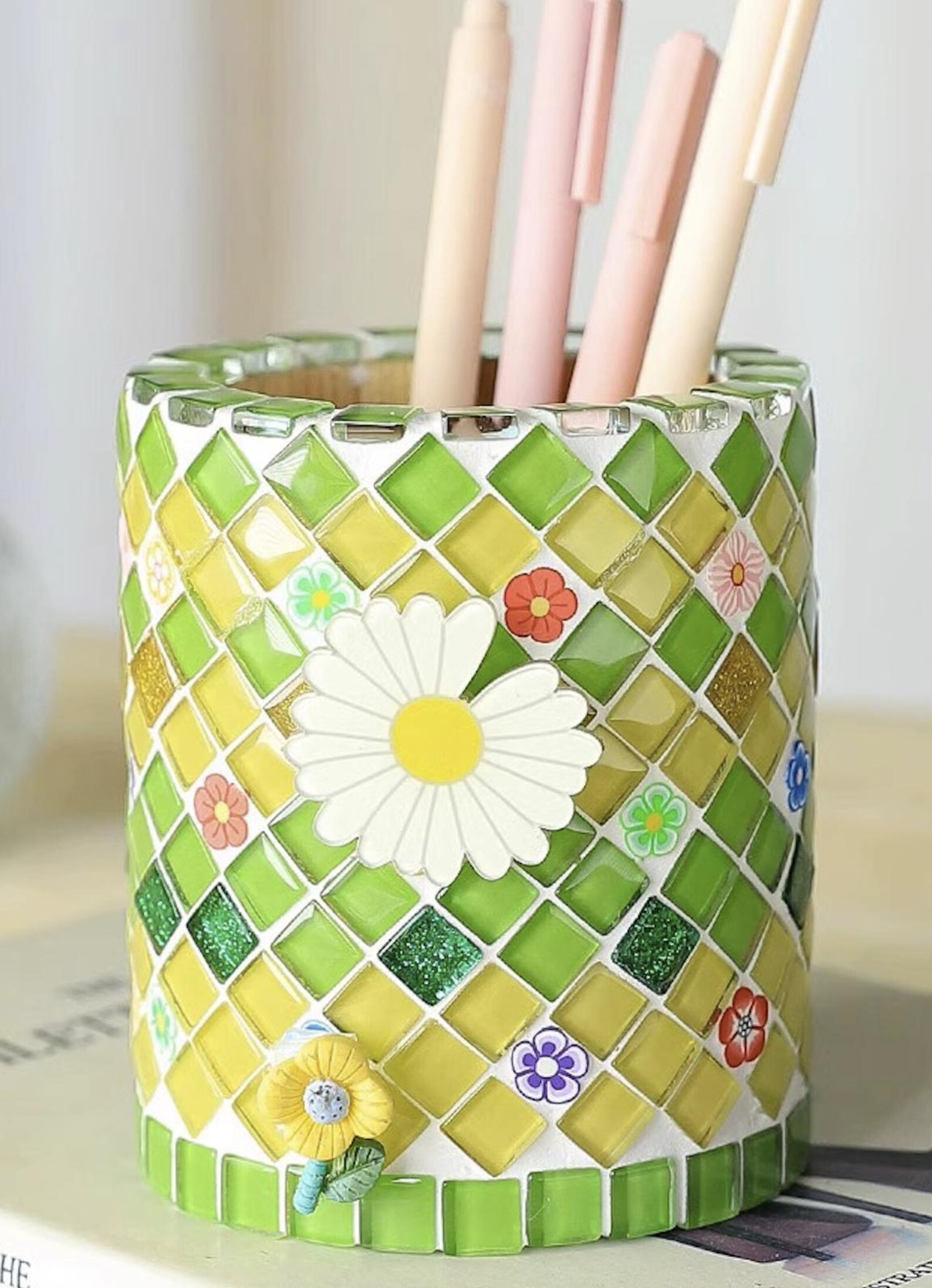 DIY Mosaic Pen Holder Kit: Arts and Crafts Home Decor (8x10cm) - Etsy