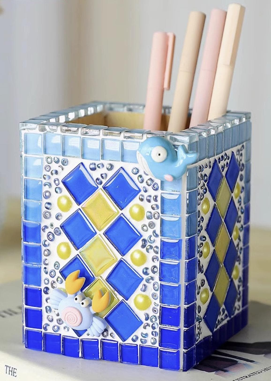 DIY Mosaic Pen Holder Kit: Arts and Crafts Home Decor (8x10cm) - Etsy