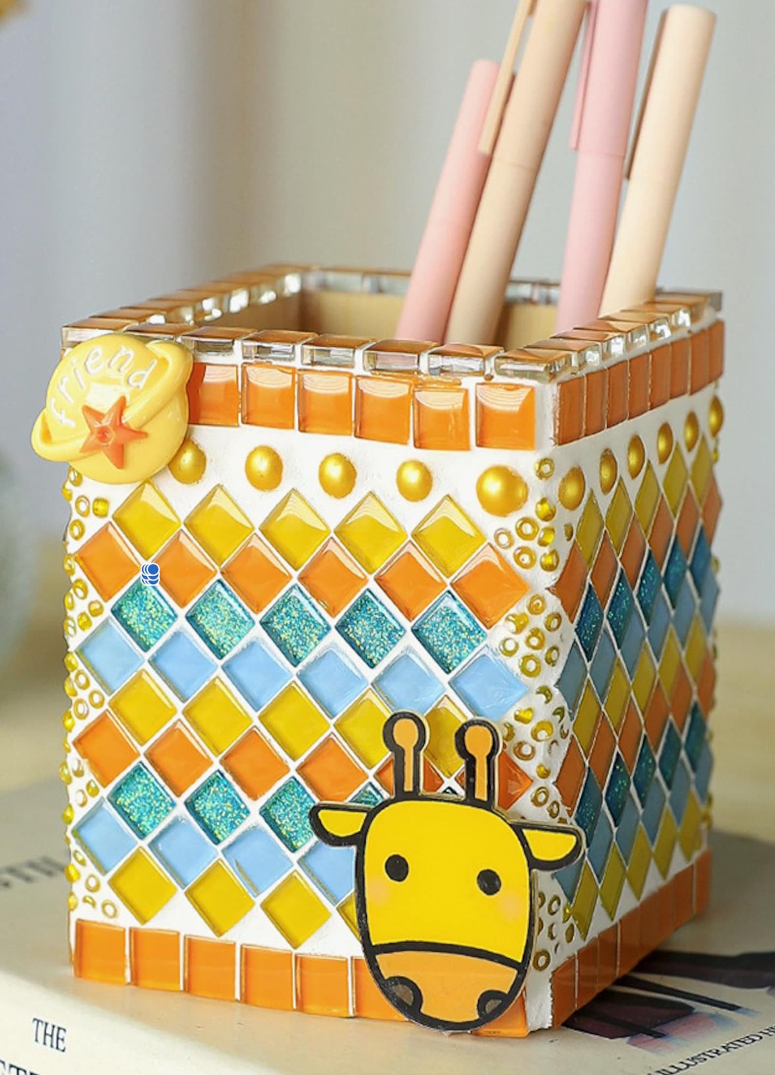 DIY Mosaic Pen Holder Kit: Arts and Crafts Home Decor (8x10cm) - Etsy