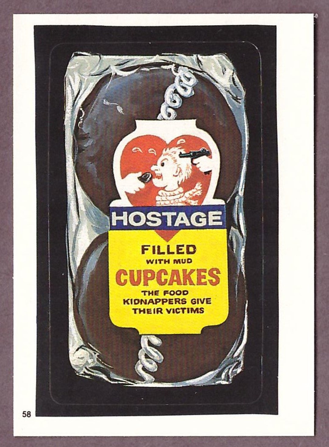 1986 HOSTAGE CUPCAKES Topps Wacky Packages Sticker - Etsy