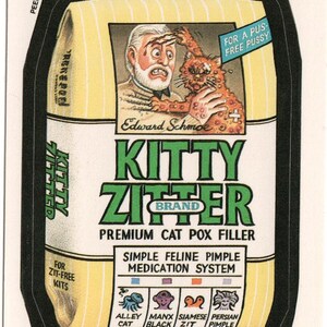 Vintage KITTY ZITTER 1991 Wacky Packages Card - Etsy