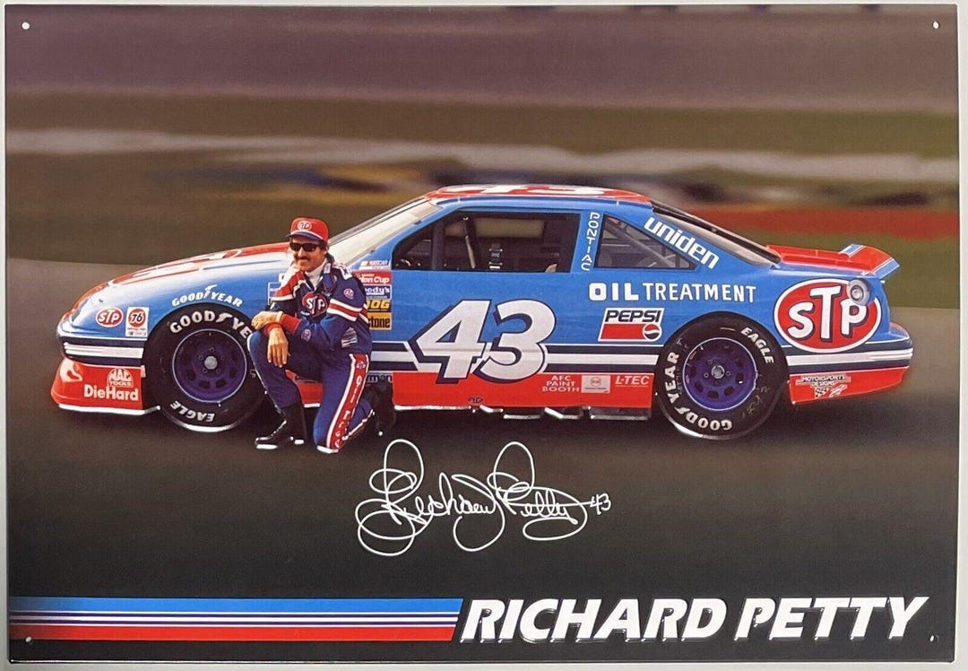 Vintage 1995 Richard Petty Racing Signed Metal Sign 16 X 12 Heavy - Etsy
