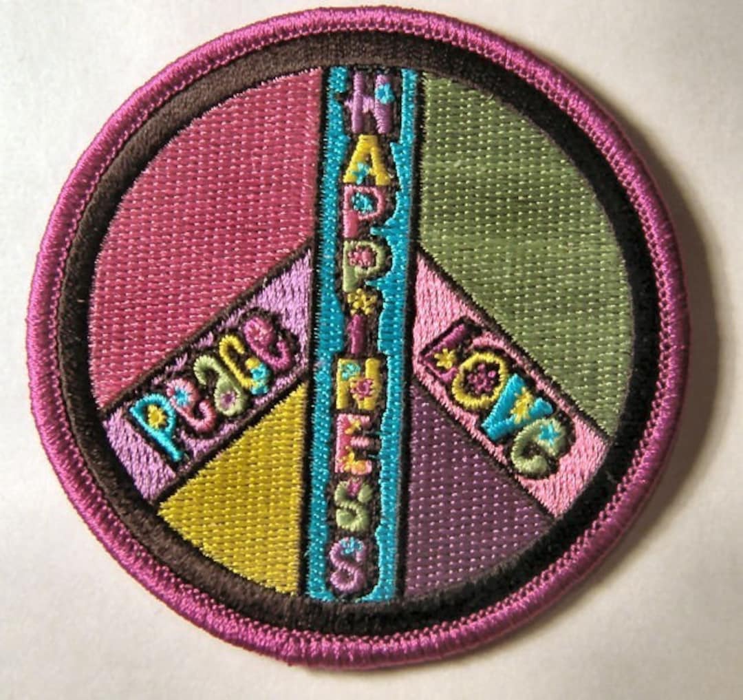 1960s-70s Hippie Peace Movement PEACE LOVE HAPPINESS Patch 3 Inch - Etsy