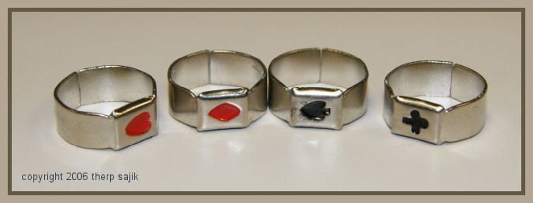 1960's Metal Playing Card Suits Toy Rings FULL SET - Etsy