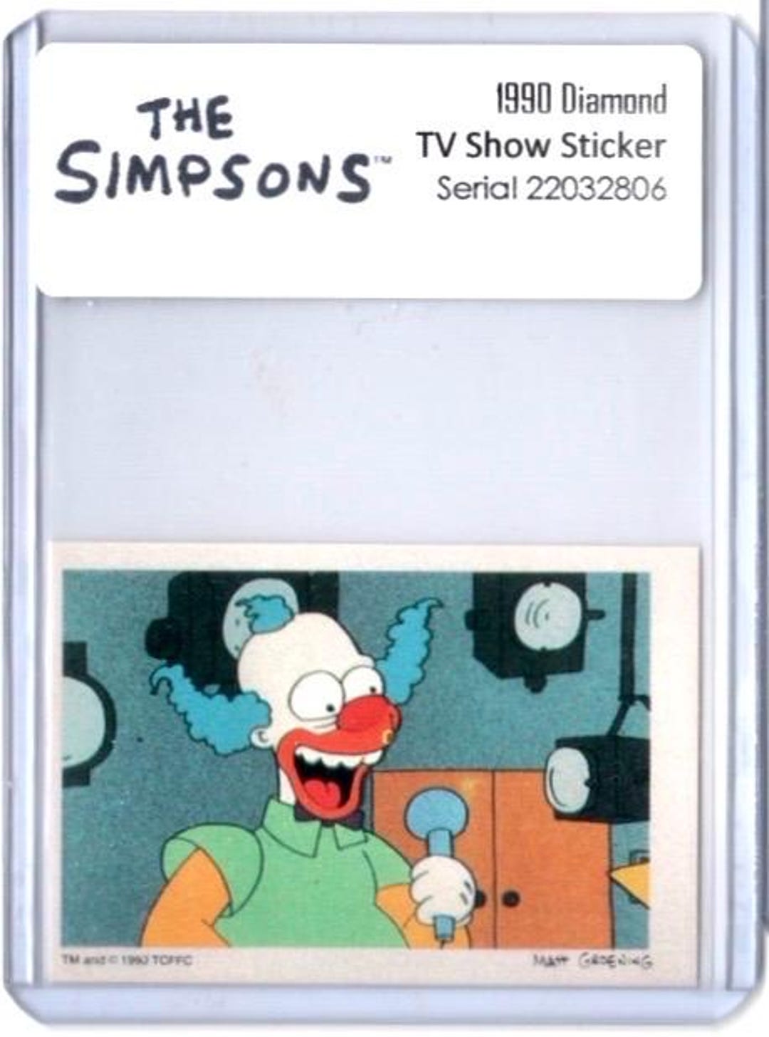 1990 SIMPSONS Crusty the Clown Diamond Sticker - Etsy