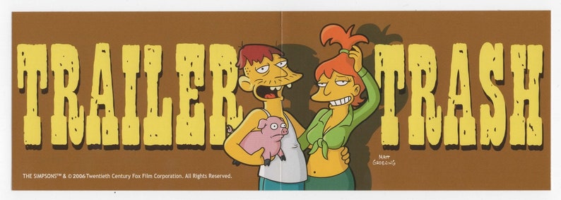 8 the Simpsons TRAILER TRASH Cletus and Brandine Sticker | Etsy