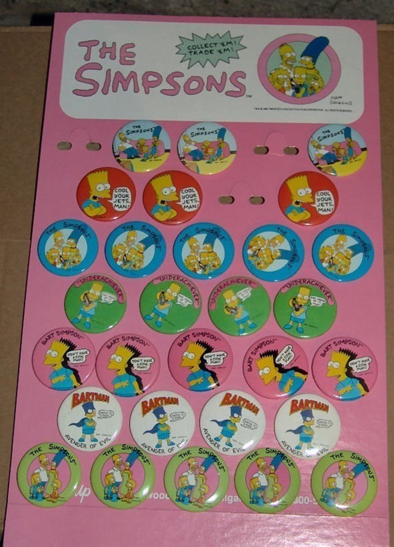 Vintage 1989 SIMPSONS Button 1.75 inch BARTMAN | Etsy