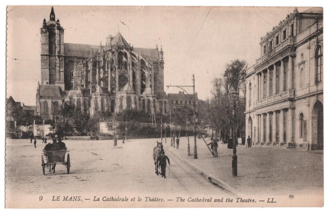 1895 Postcard Le Mans France the Cathedral and the Theatre 211101 Pc - Etsy