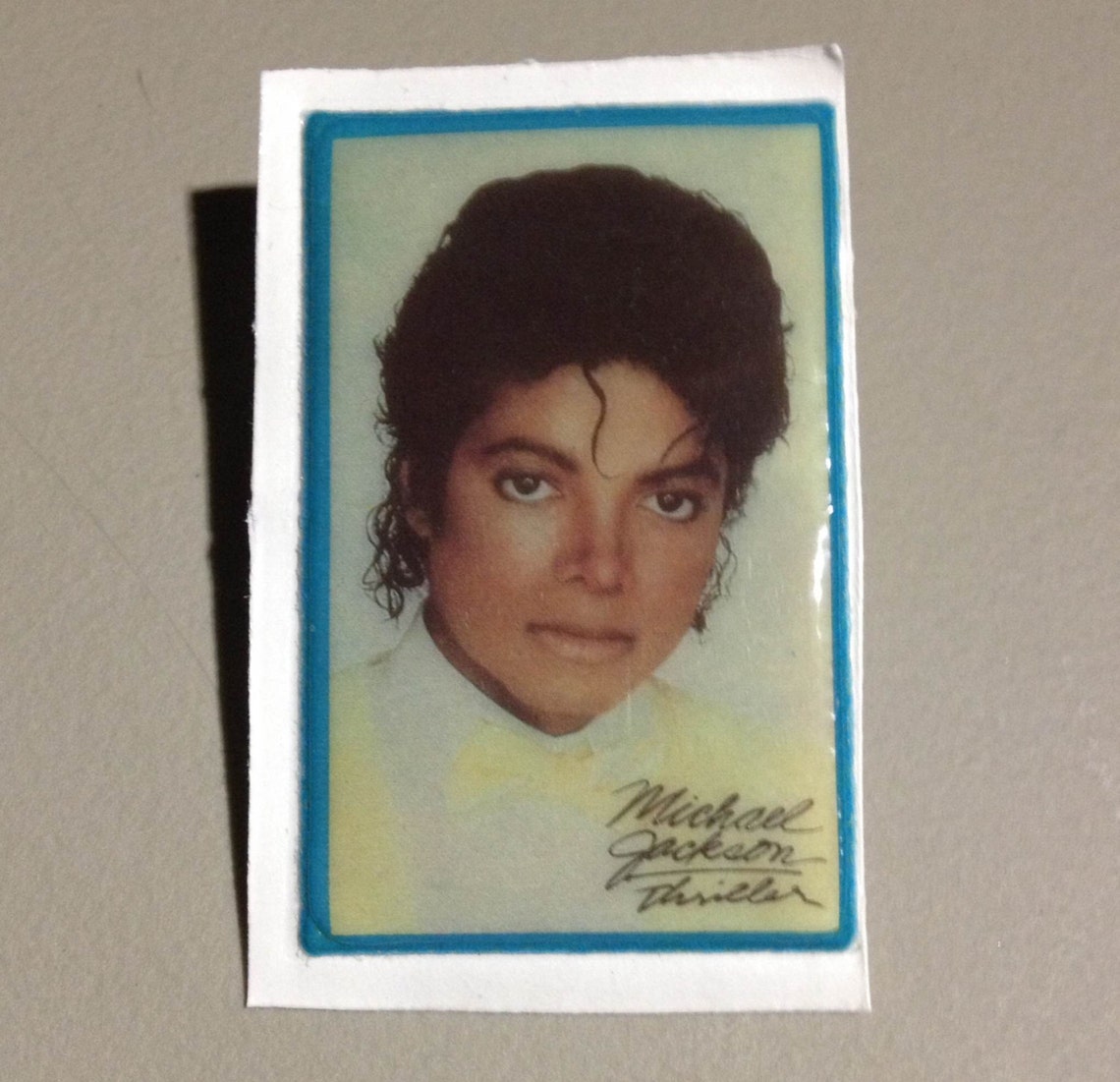 1983 Michael Jackson YELLOW JACKET Thriller Era Rectangle Puffy Sticker ...