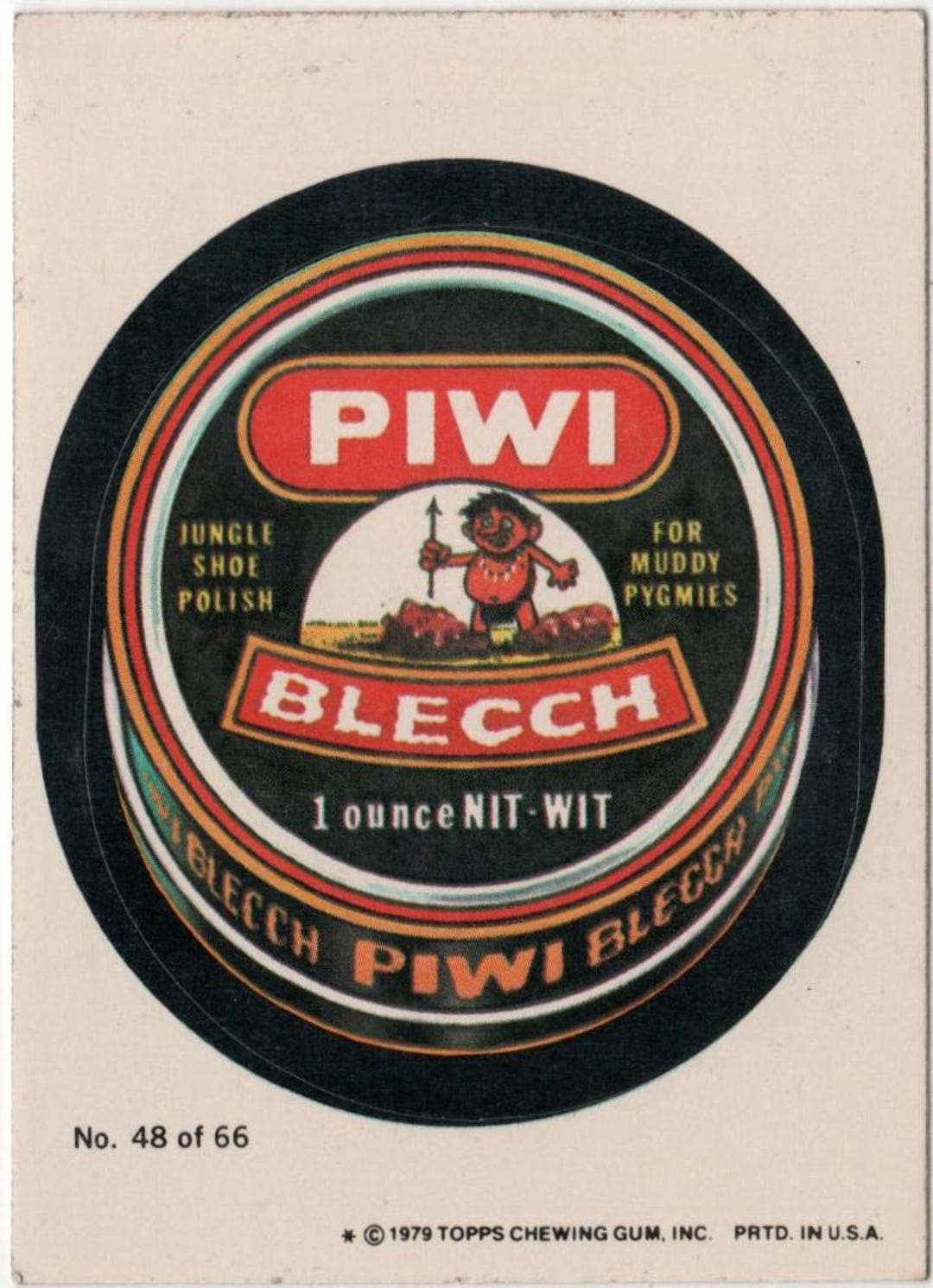 1979 Topps Wacky Packages Sticker Card PIWI BLECCH - Etsy