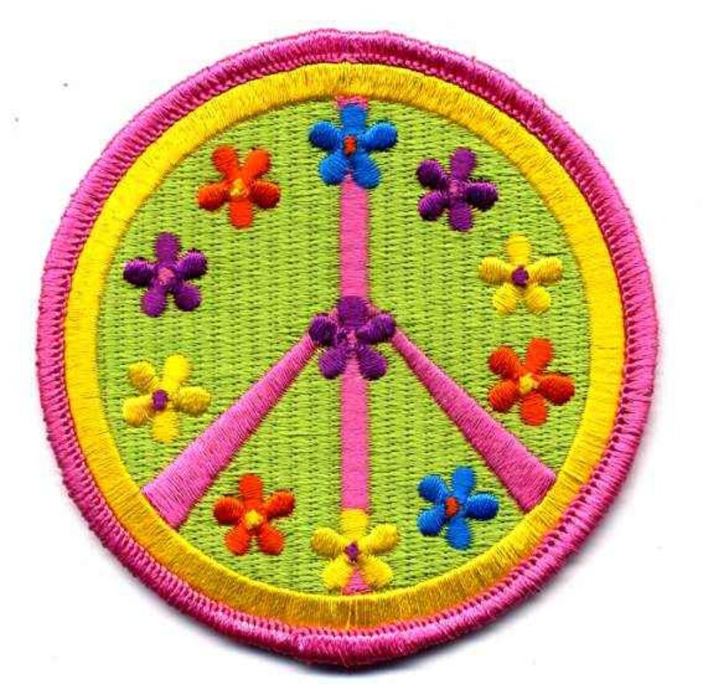 1960s-70s Hippie Peace Movement PINK PEACE With FLOWERS Patch - Etsy
