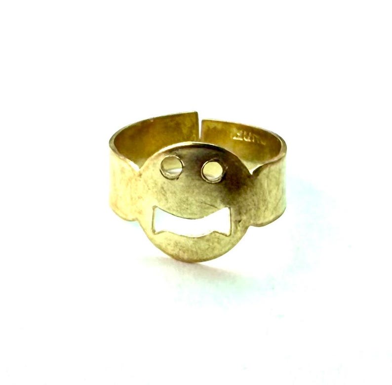 1960's Metal Cracker Jack Ring in SMILEY FACE Design GOLD Tone - Etsy