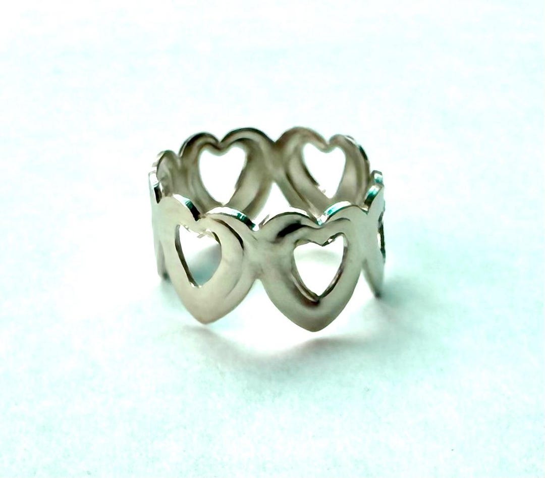 1960's Metal Cracker Jack Ring in LINKED HEART Design SILVER Tone - Etsy
