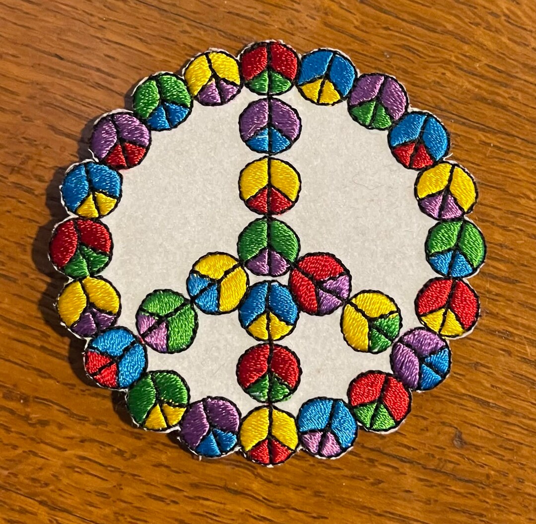 1960s-70s Hippie Peace Movement PEACE Symbol Makes Peace Shape Patch 3 ...