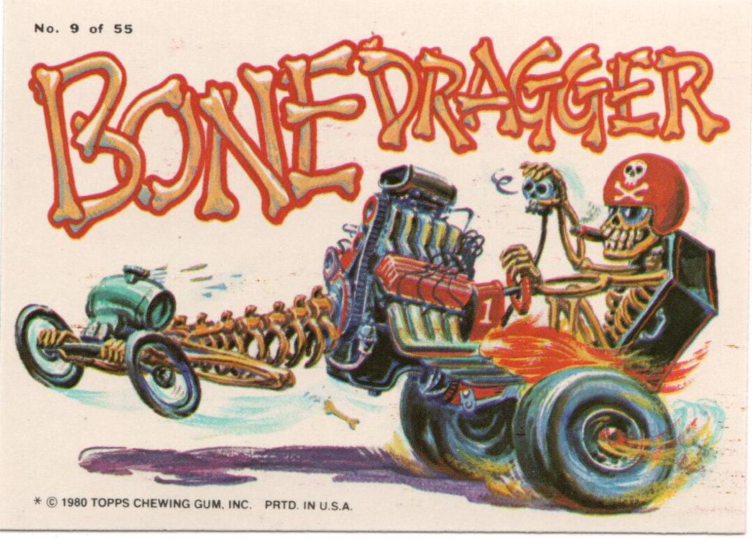 1980 Topps Weird Wheels Card BONE DRAGGER - Etsy