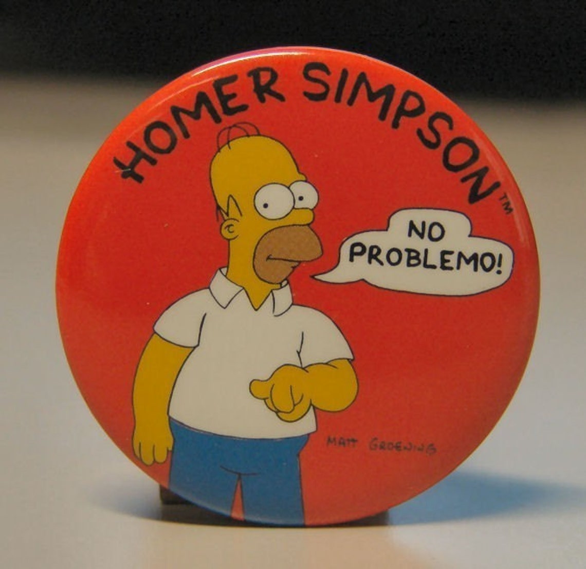 Vintage 1989 Simpsons Button 1.75 Inch HOMER NO PROBLEMO | Etsy
