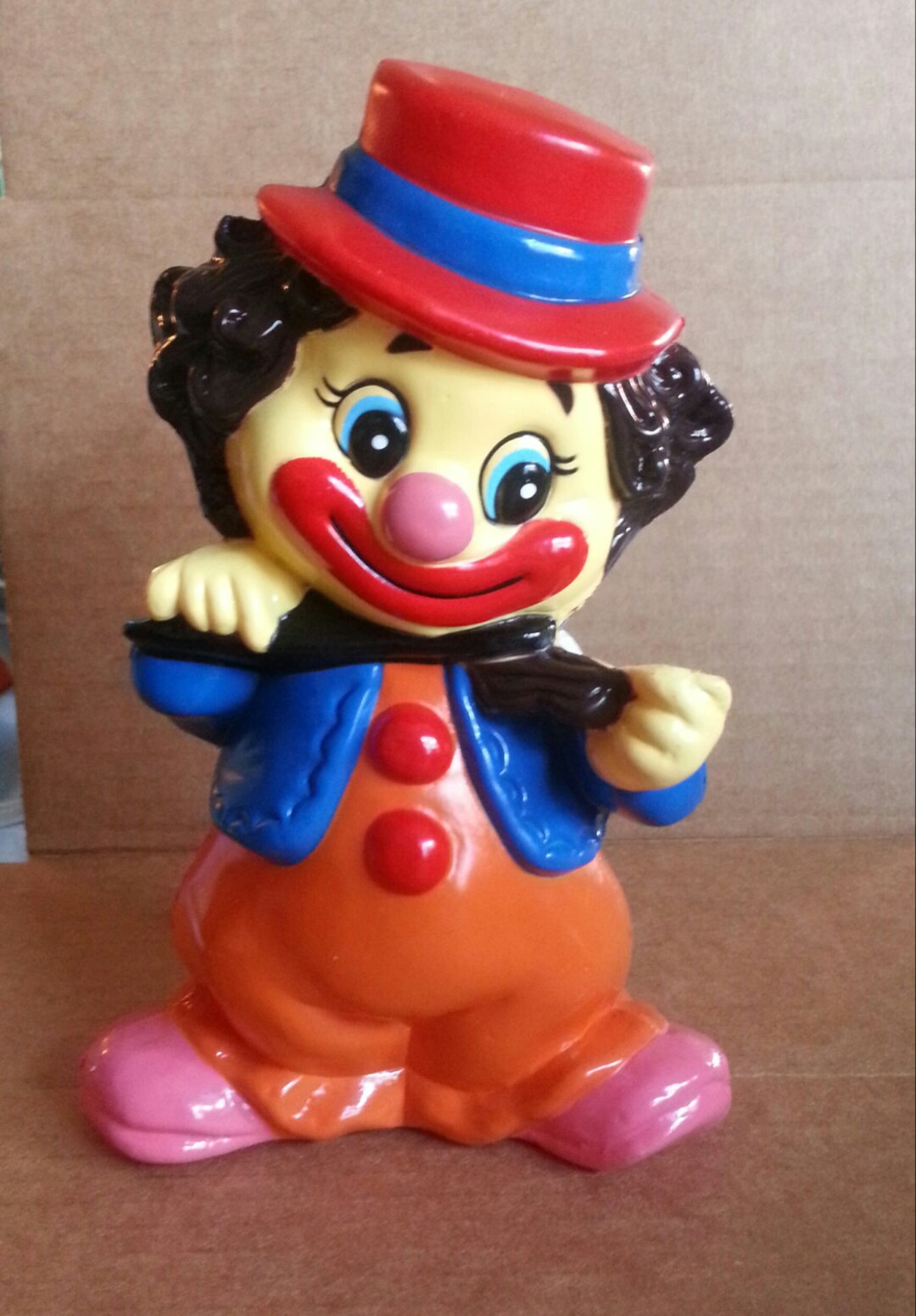 1970-1975 Large Hard Plastic CLOWN PLAYING VIOLIN Bank From Carnivals ...