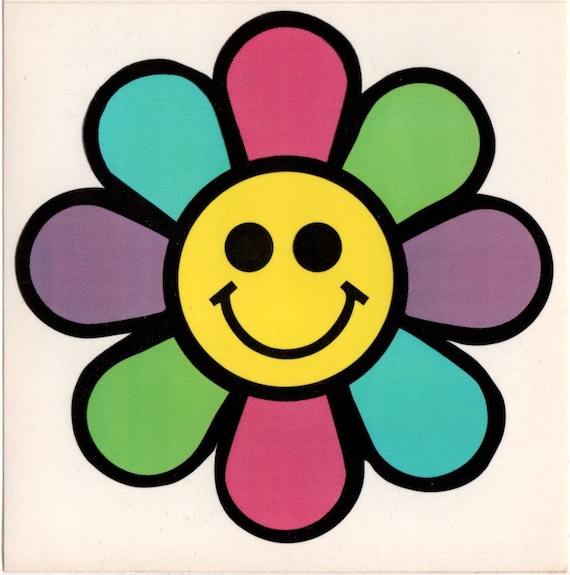 1970s FLOWER POWER Hippie Sticker | Etsy